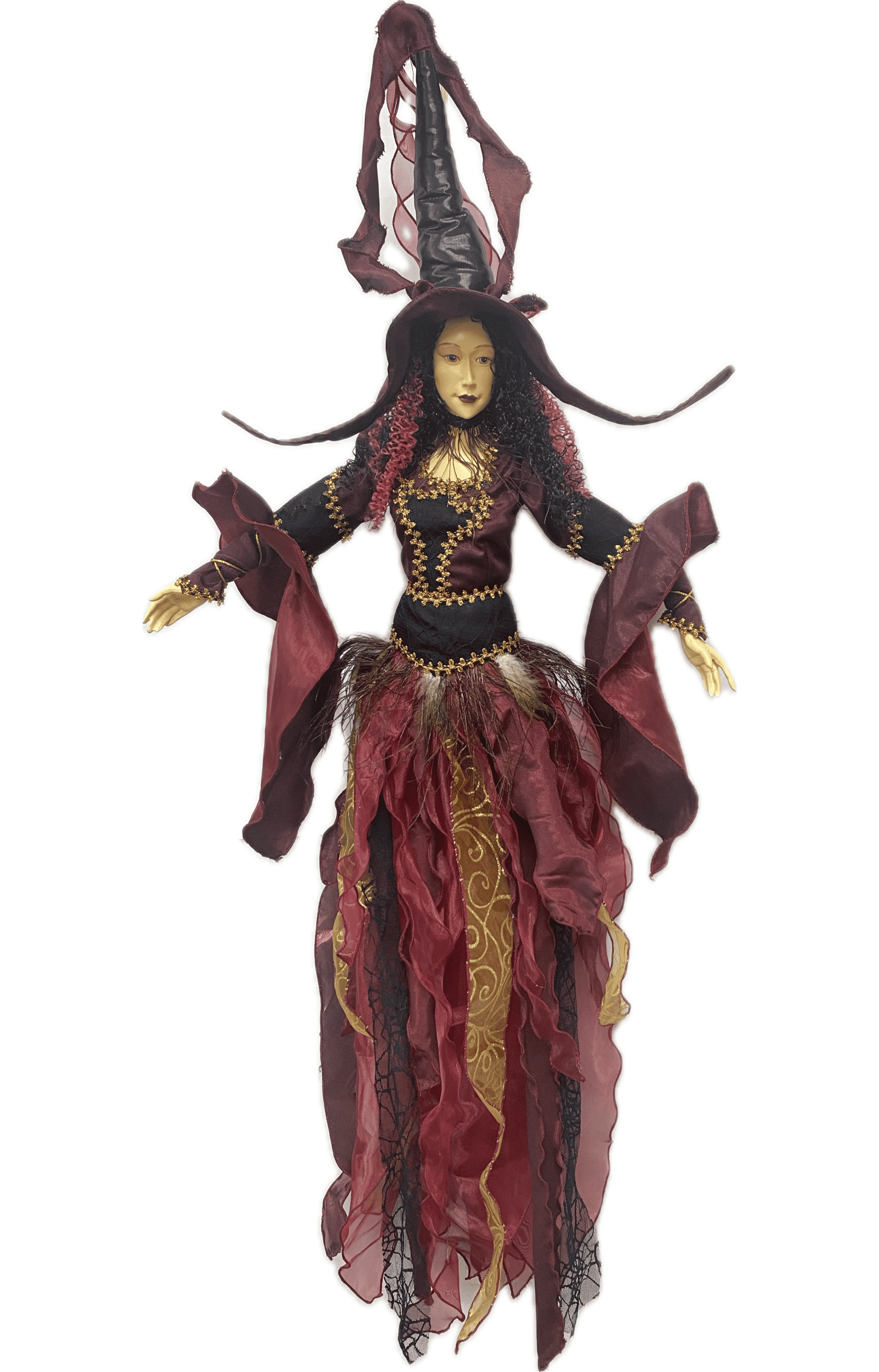 Batilda - Burgundy Pendle Witch - The Wonky Broomstick